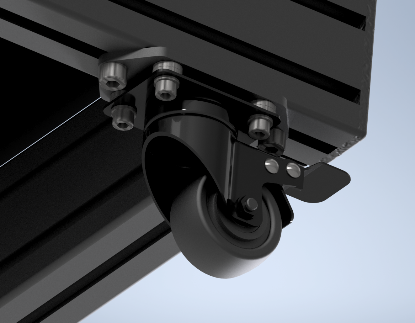 1" Lockable Caster Wheels for Sim Racing Cockpits & Sim Rigs