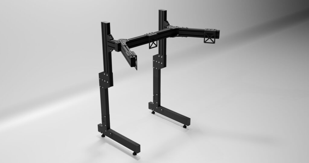 Simforge Triple Monitor Stand for Sim Racing.Made in INDIA